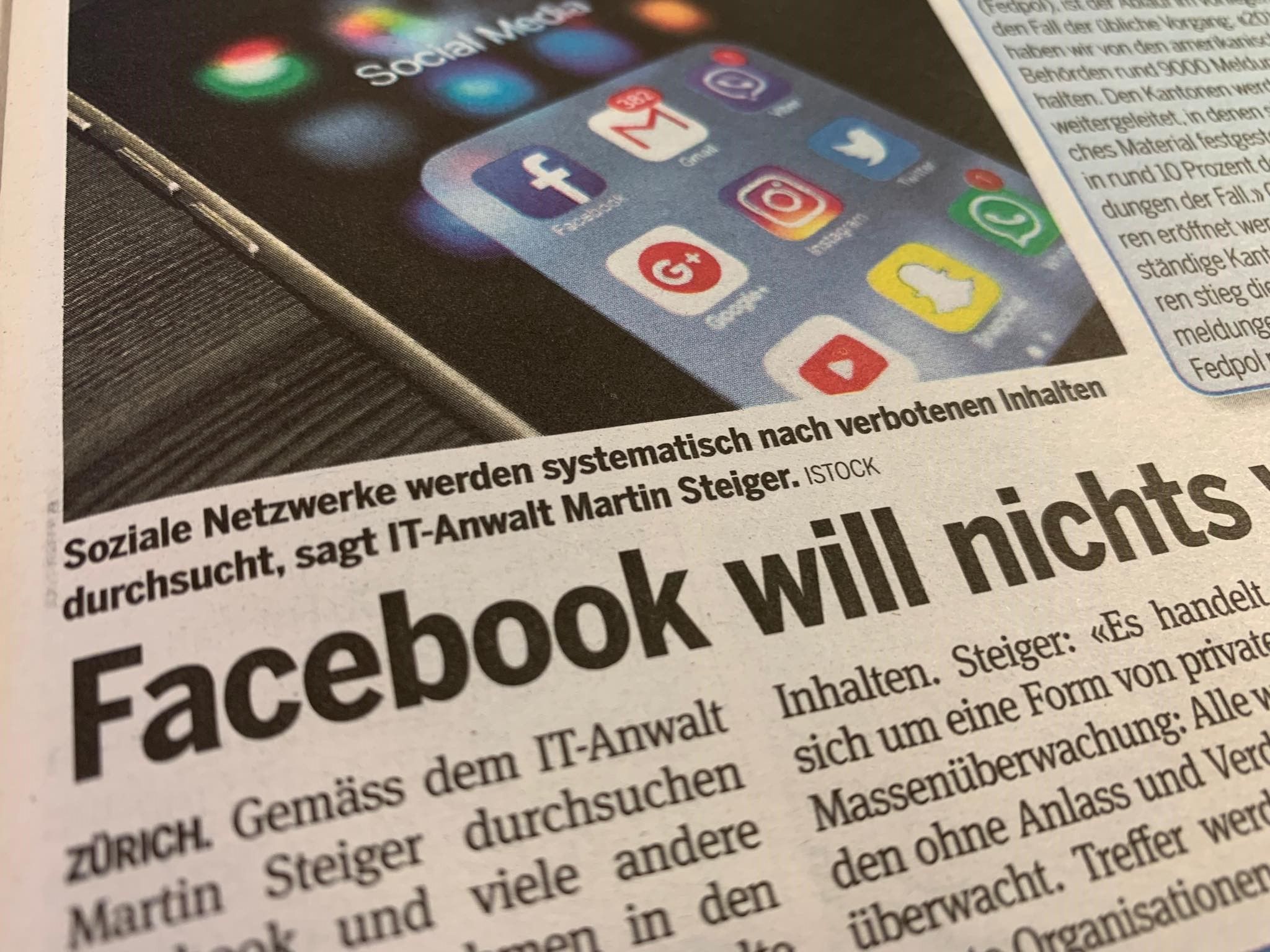 IT-Anwalt Martin Steiger heute in 20 Minuten zum Thema Überwachung in ...